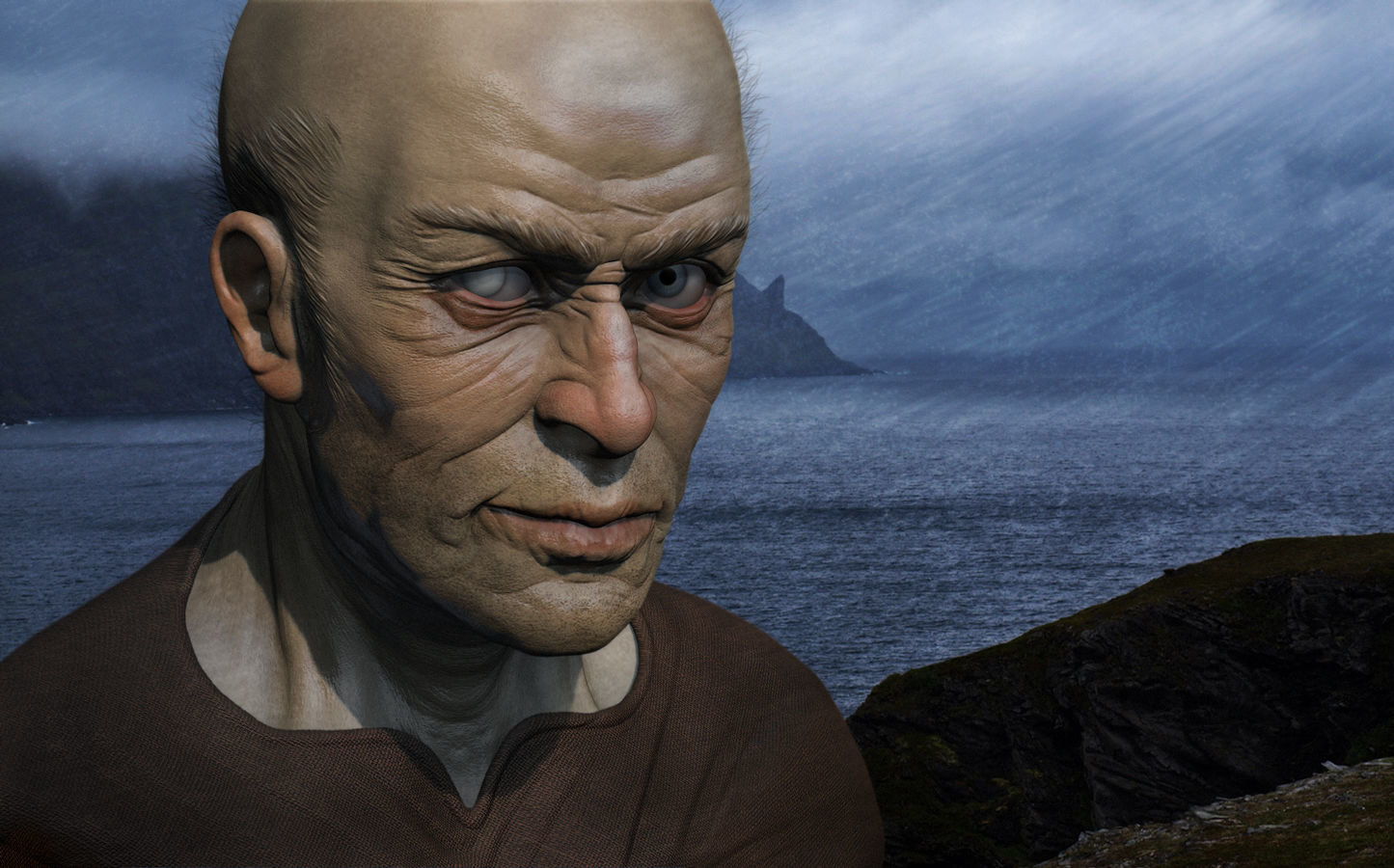 ArtStation - One-eyed old man