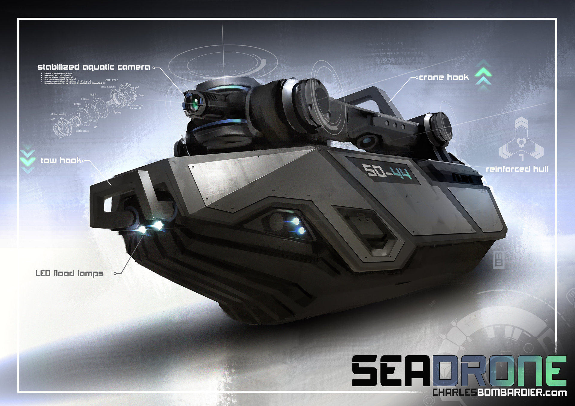 ArtStation - SEA DRONE Ice Breaker - Design for CHARLESBOMBARDIER.com