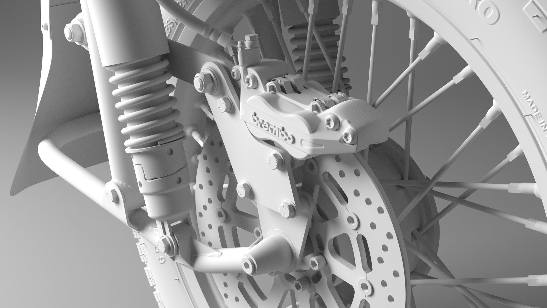 ArtStation - Ural Motorbike front wheel - close up
