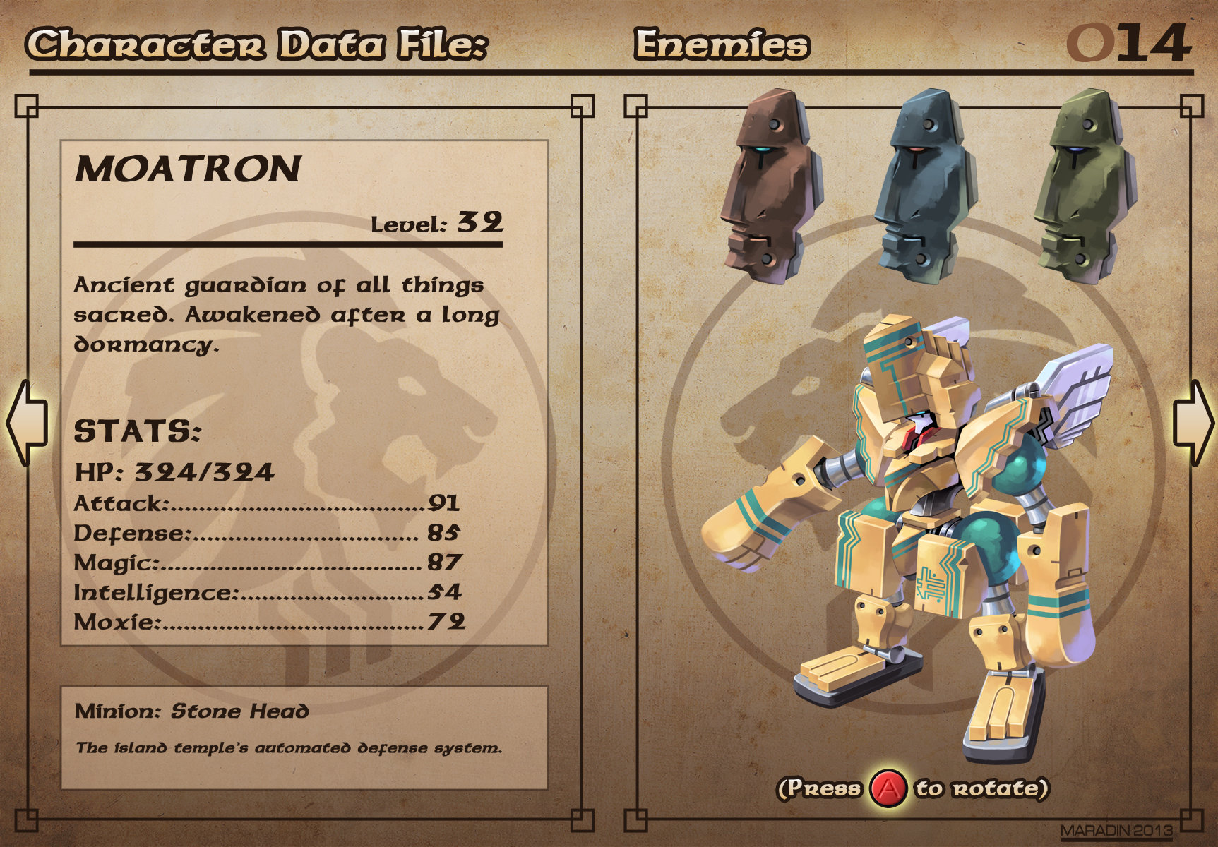 ArtStation - The Gems of Castelaria Character Concept 14: "Moatron"