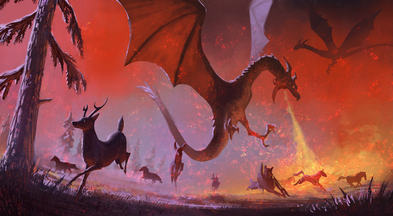 ArtStation - forest fire