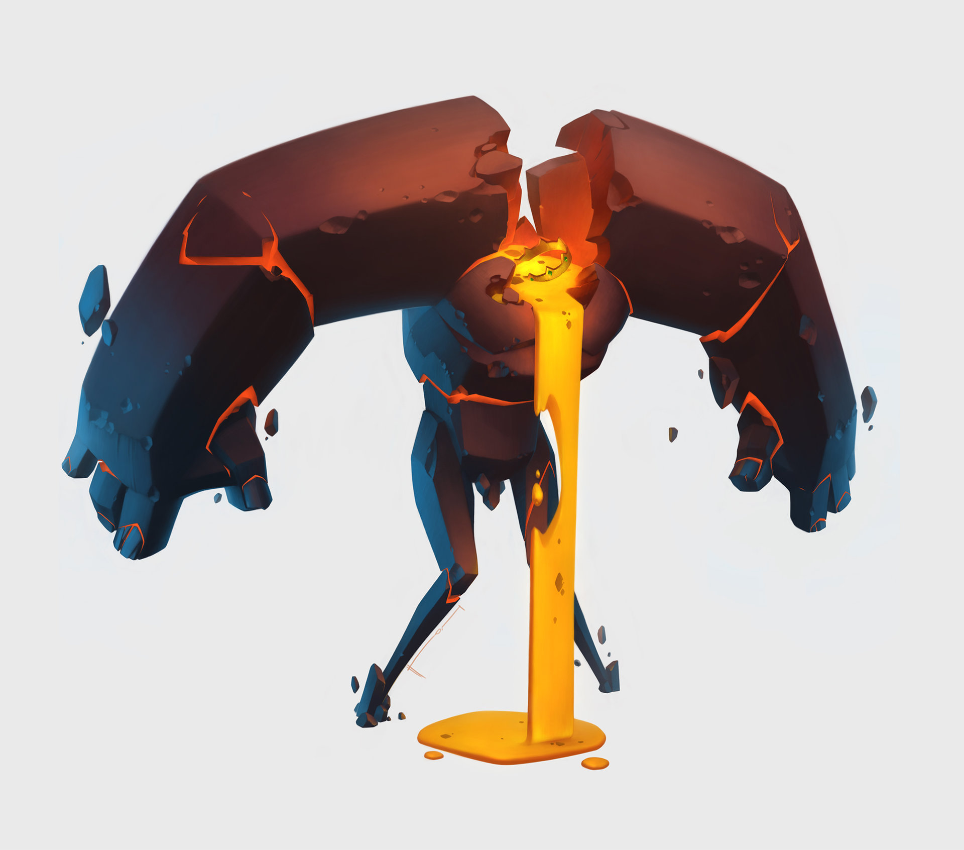 ArtStation - cartoon golem, Andrew Lehan