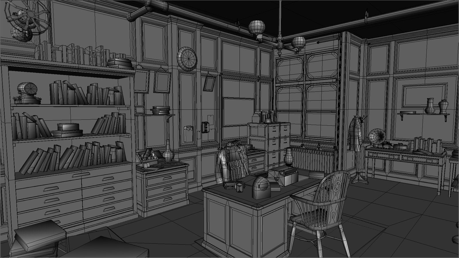 Nestor Carpintero - The Order 1886: Black Wall Yards offices - wireframes
