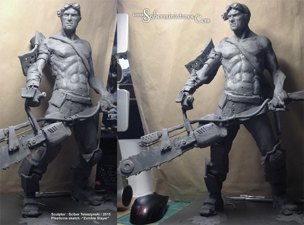 ArtStation - Zombie Slayer -plasticine sketch