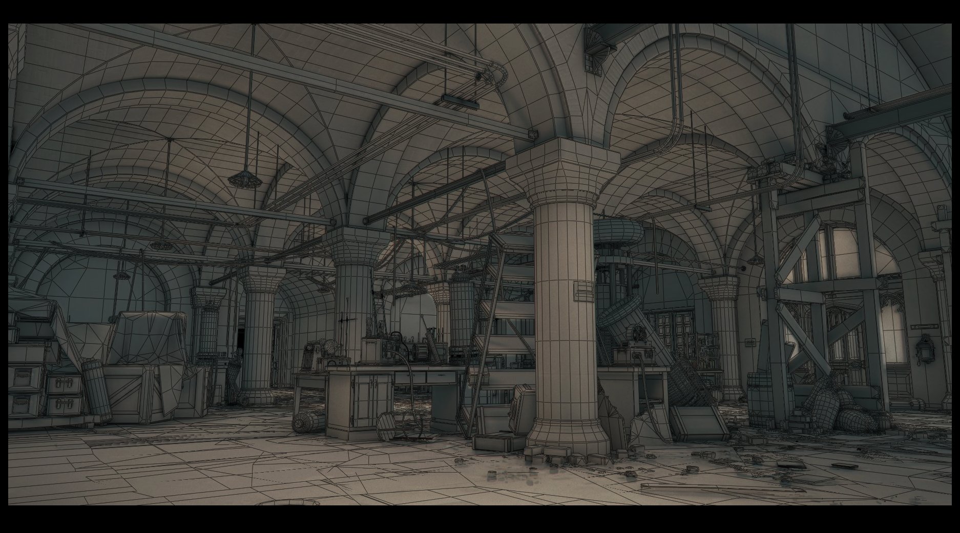 ArtStation - Tesla Lab Boss Final wire 1