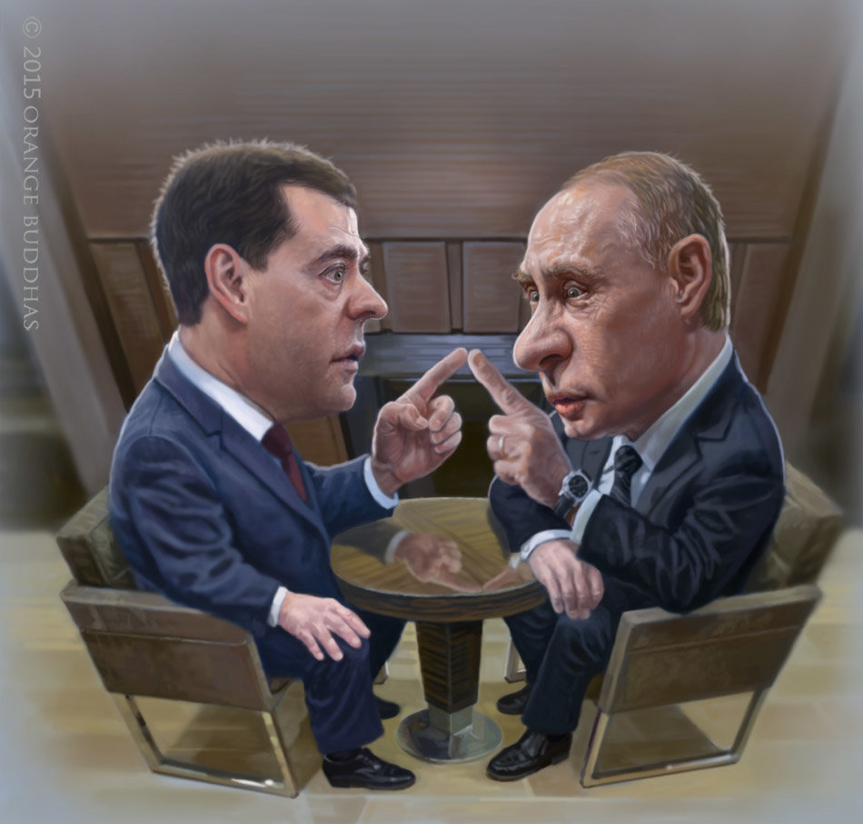 ArtStation - Vladimir Putin and Dmitry Medvedev caricature.