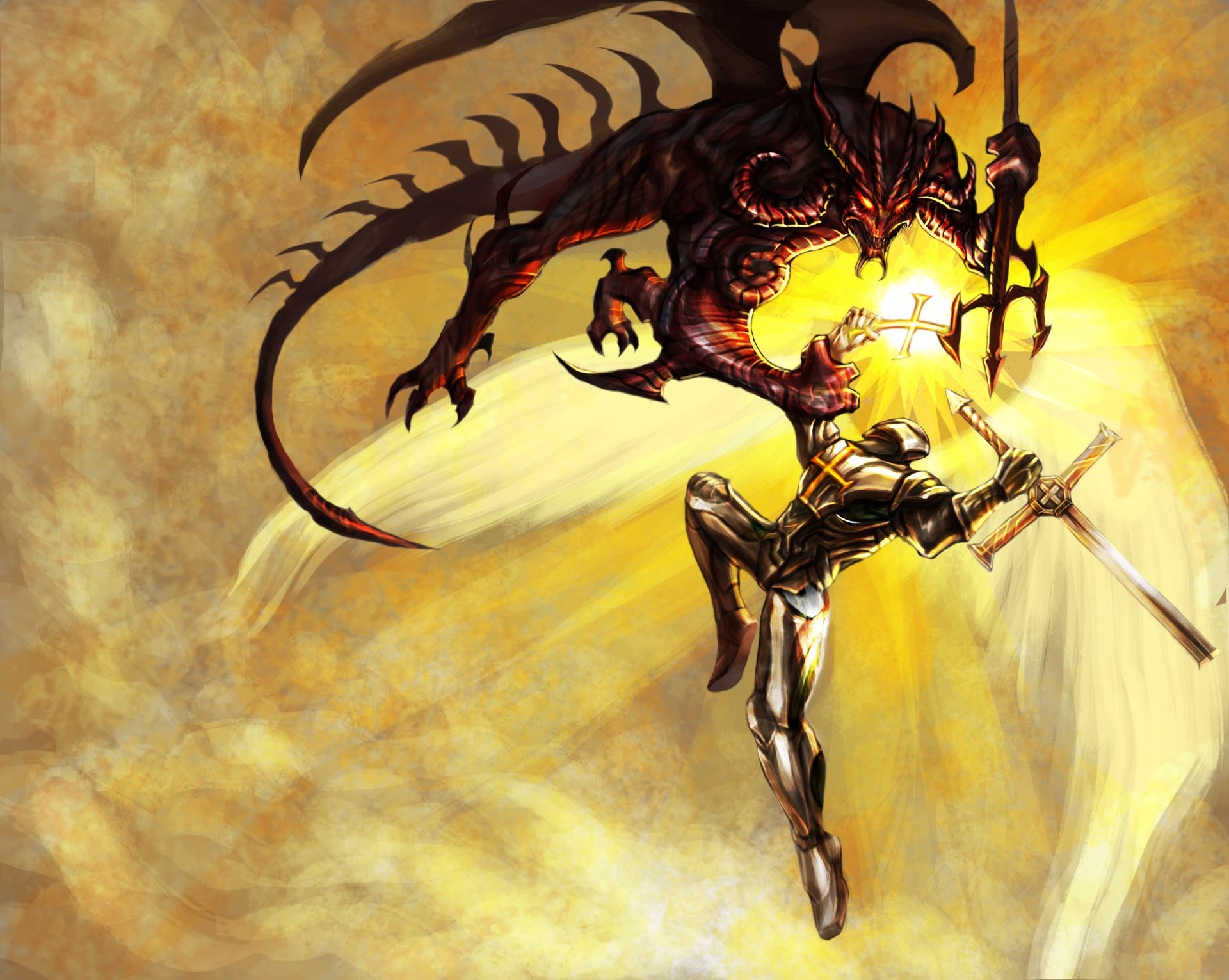 Angels And Demons Fighting In Heaven