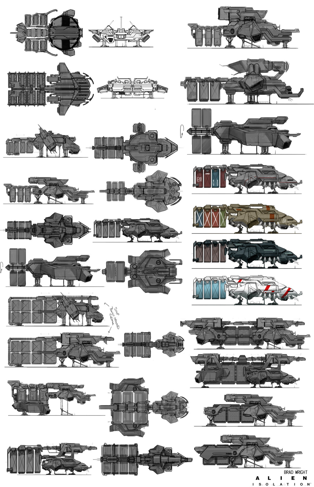 Brad Wright - Alien: Isolation_Anesidora Spaceship Concept