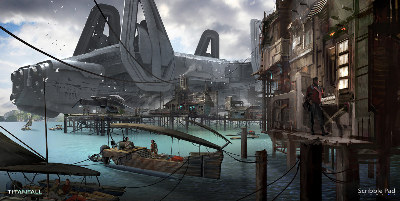 ArtStation - Titanfall Floating Village - Concept Art