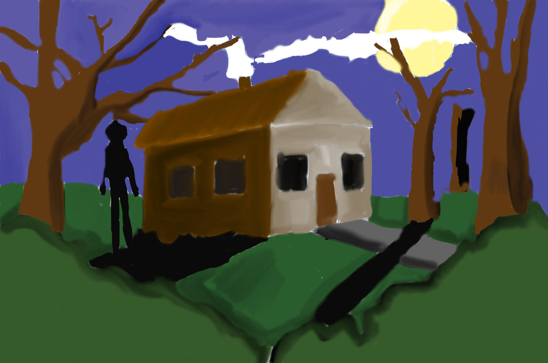 ArtStation - Creepy cabin in the woods