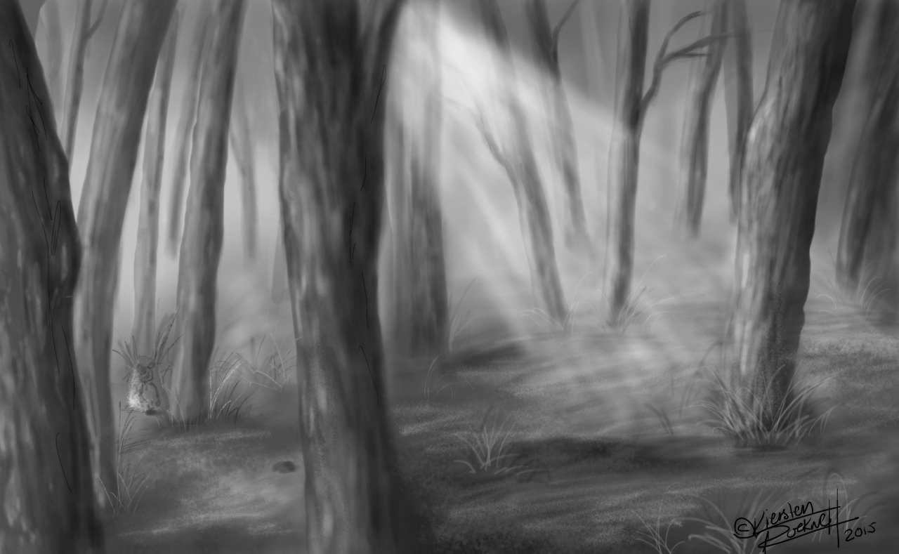 Dark Forest Pencil Drawing