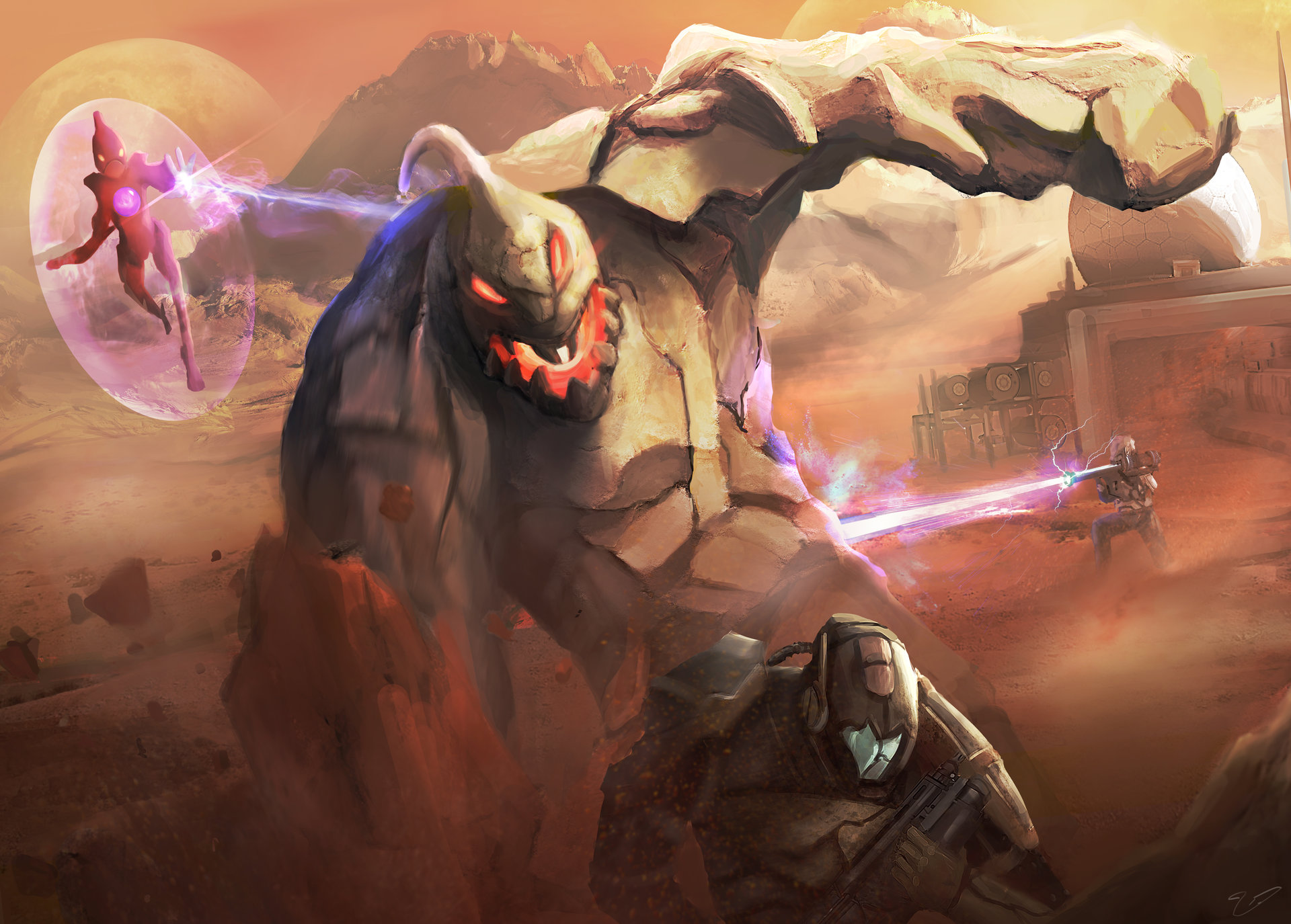 ArtStation - Original sci-fi battle scene