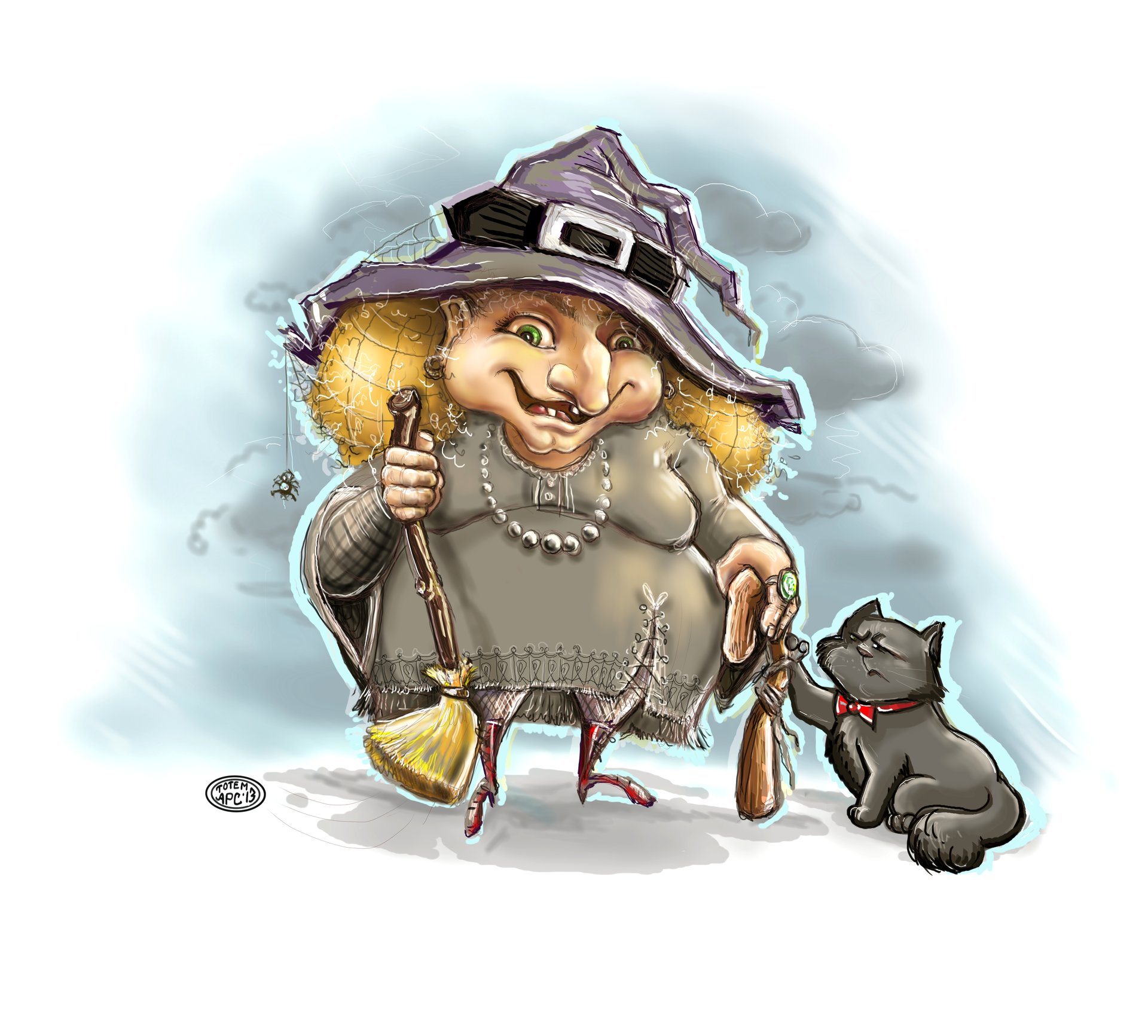 ArtStation - The witch and her cat