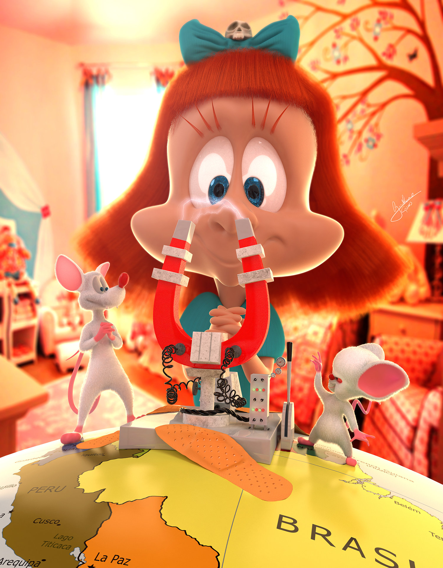 ArtStation - Pinky Elmyra and the Brain