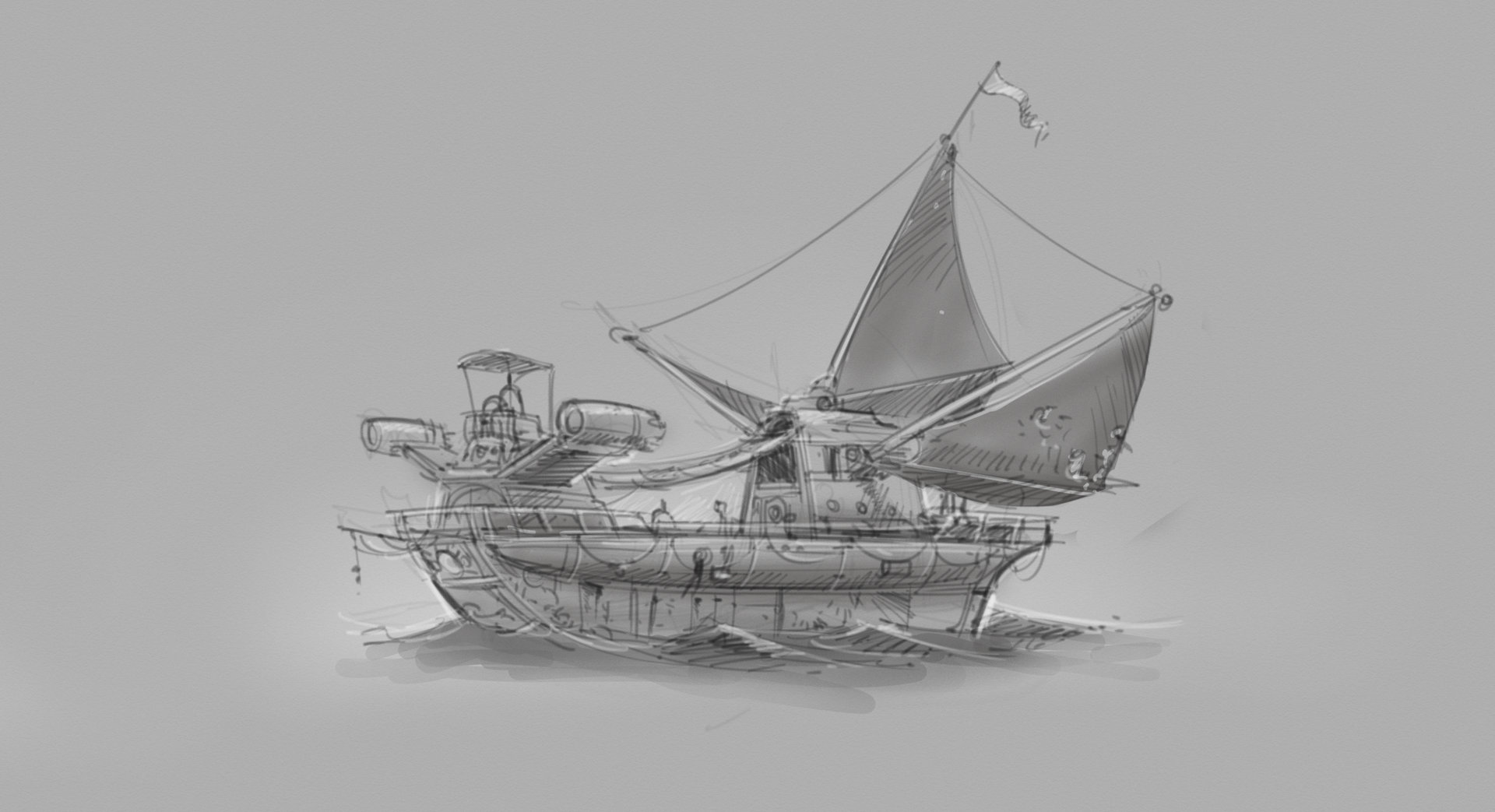 Ryan Dening - Mischief - Futuristic Sailing Boats Concept Art Tutorial