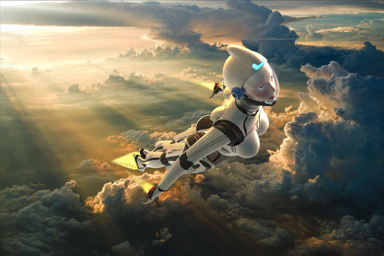 ArtStation - "Gynoid in Flight"