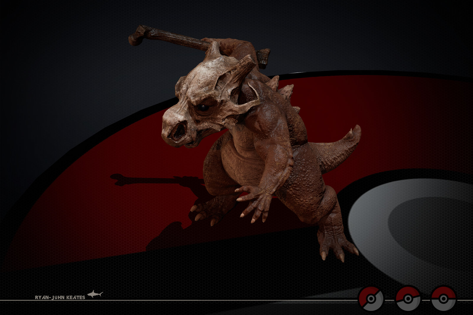 Ryan-John Keates - Realistic Pokemon "Blastoise, Cubone and Geodude"