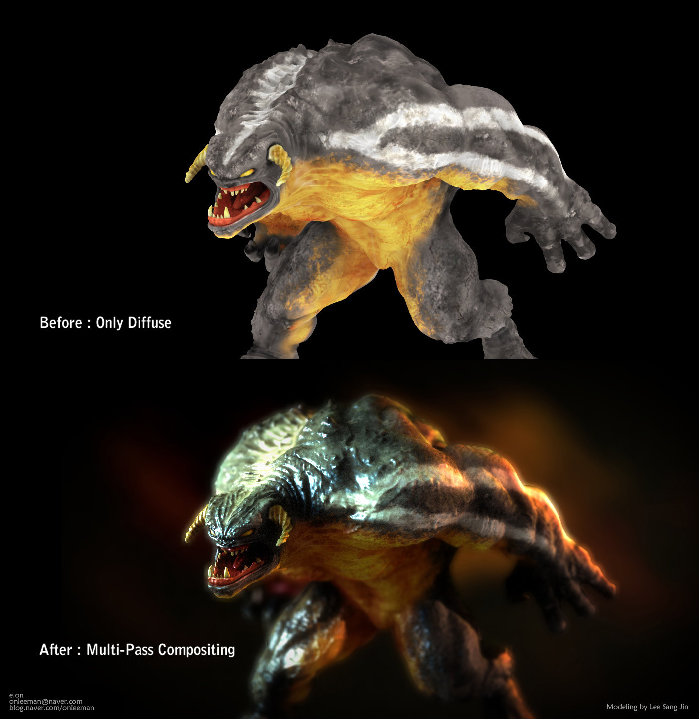 E. On - Spawn Monster Compositing Process