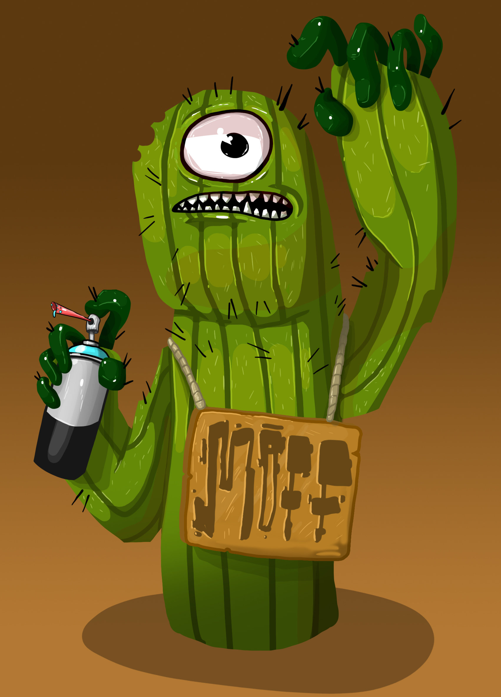 ArtStation - graffiti cactus