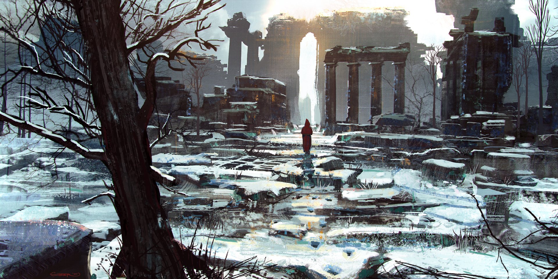 ArtStation - Snowy Ruined Cathedral
