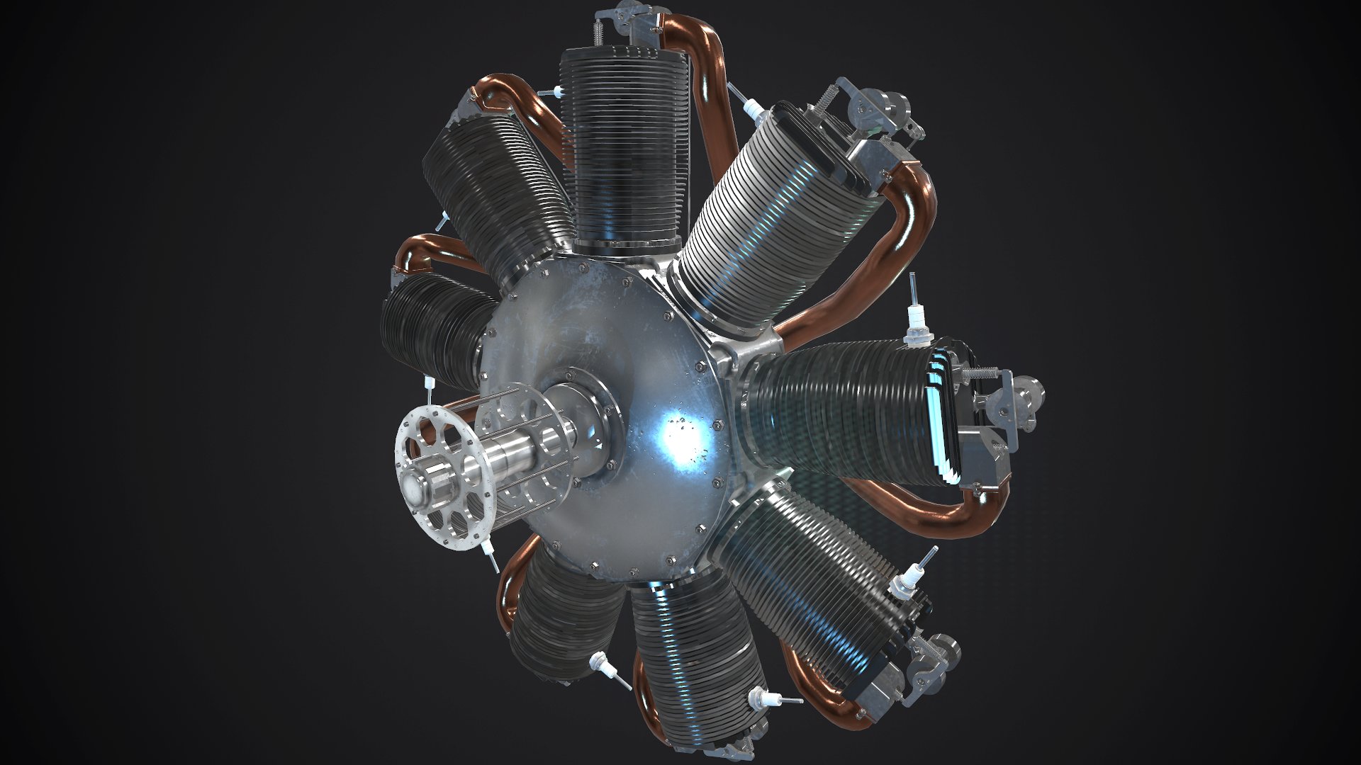 ArtStation - Oberursel ur-2 rotary engine