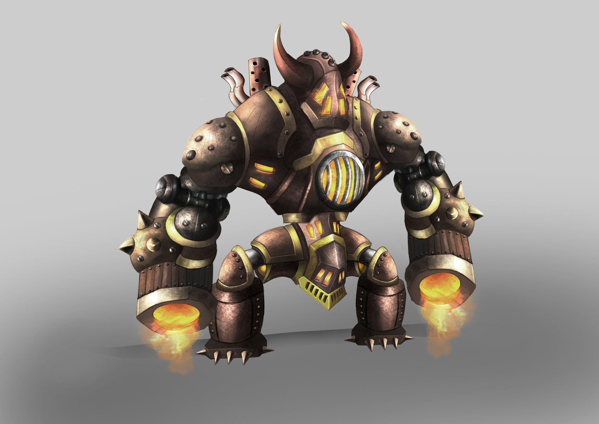 ArtStation - Flaming Mecha Bull