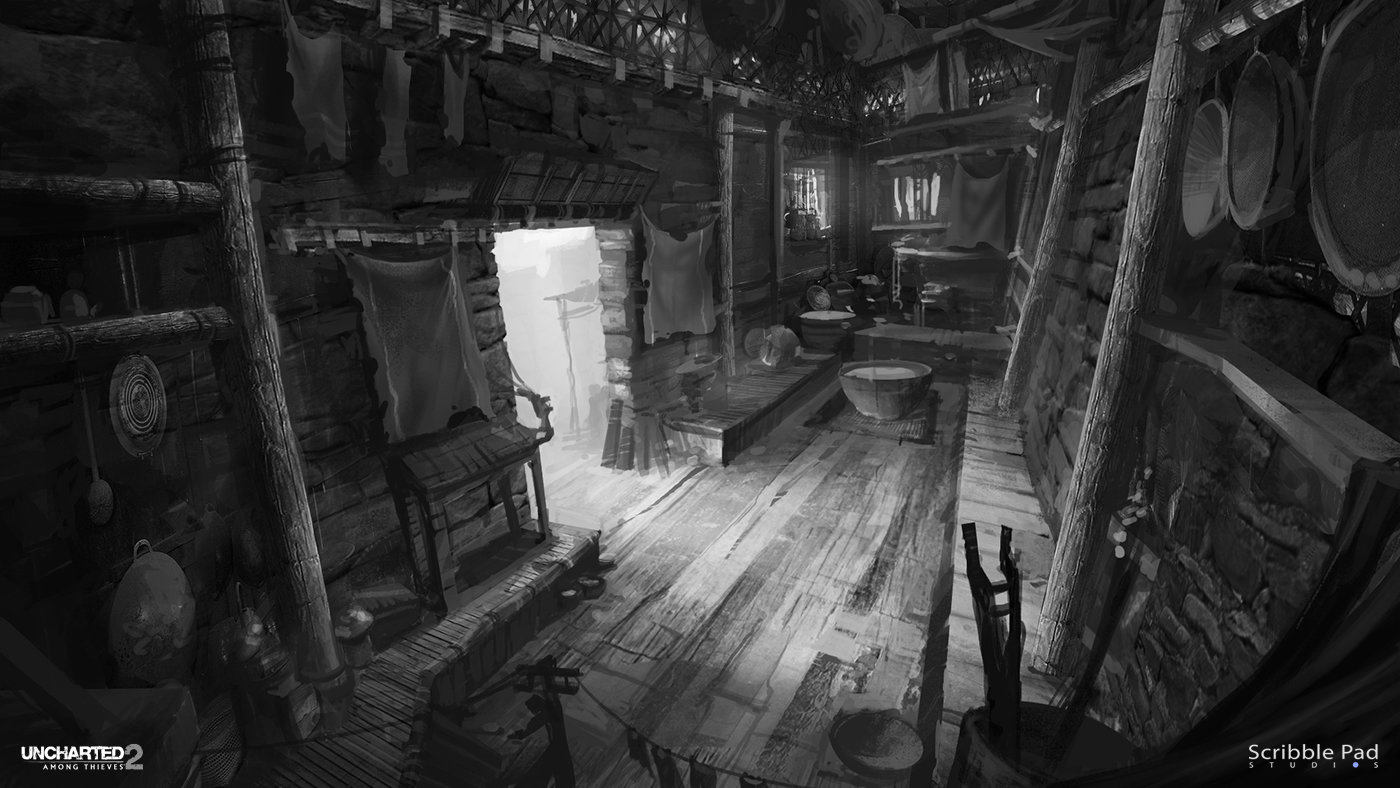 James Paick - Uncharted 2 - B&W Concept Design
