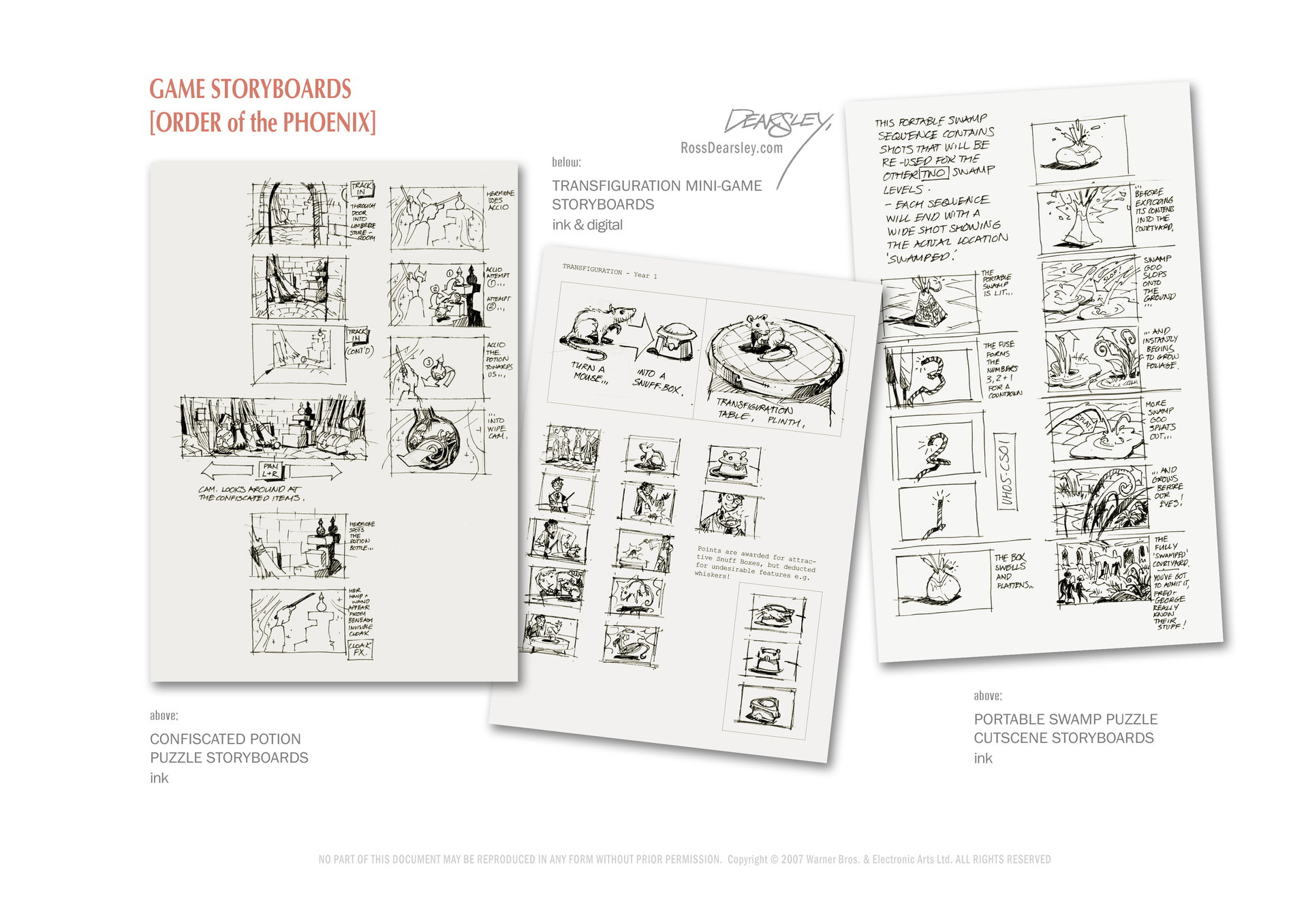 Ross Dearsley - Harry Potter and the Order of the Phoenix game storyboards