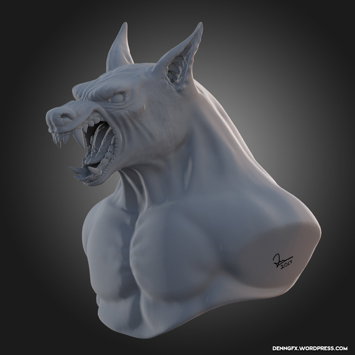 ArtStation - Werewolf Bust WIP 01