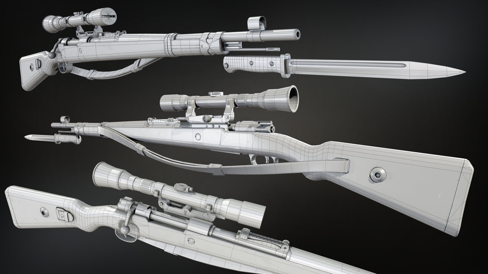 Israel Pargas - WW2 Kar 98 Mauser sniper rifle with bayonet