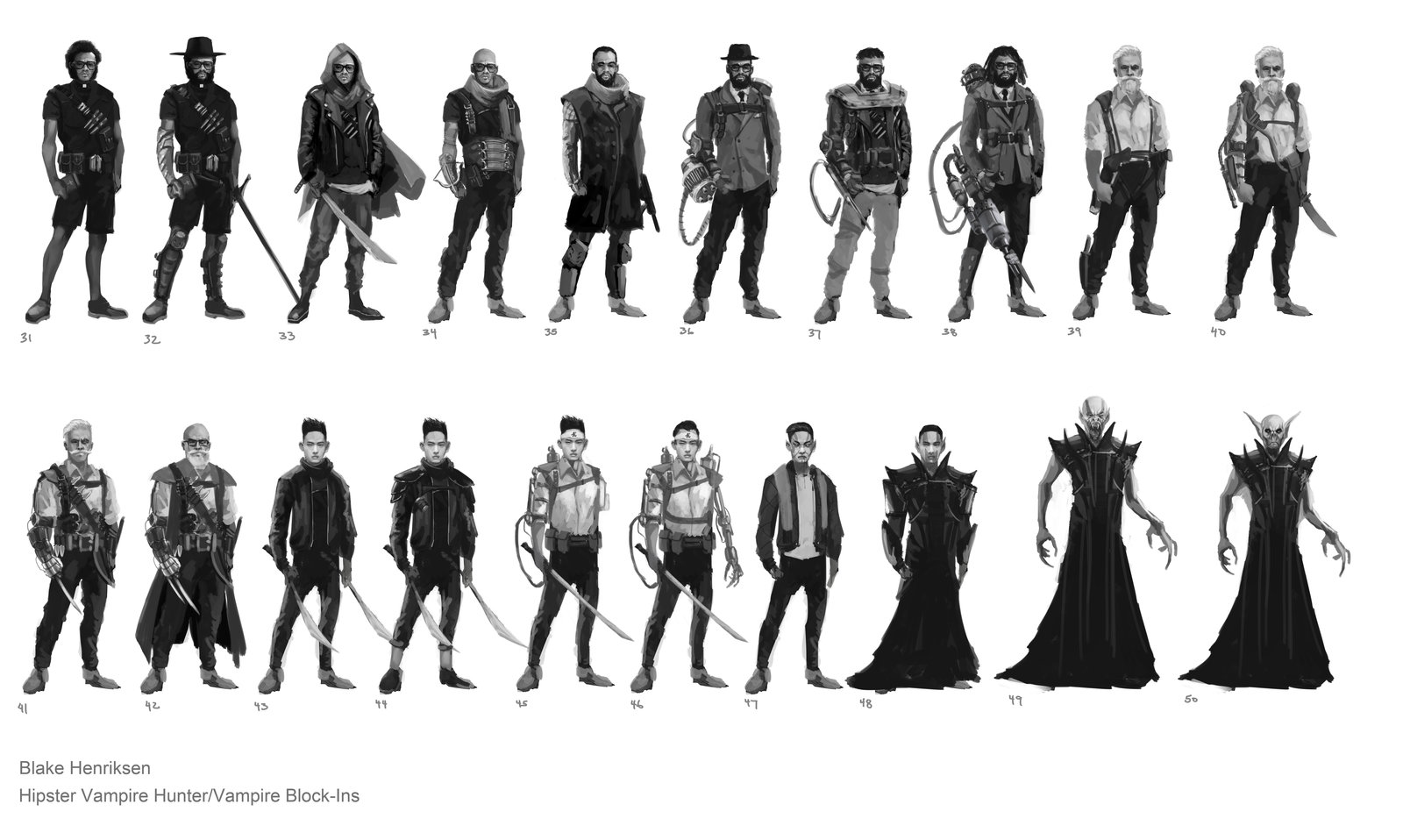 Blake Henriksen - Hipster Vampire Hunters Concept Art