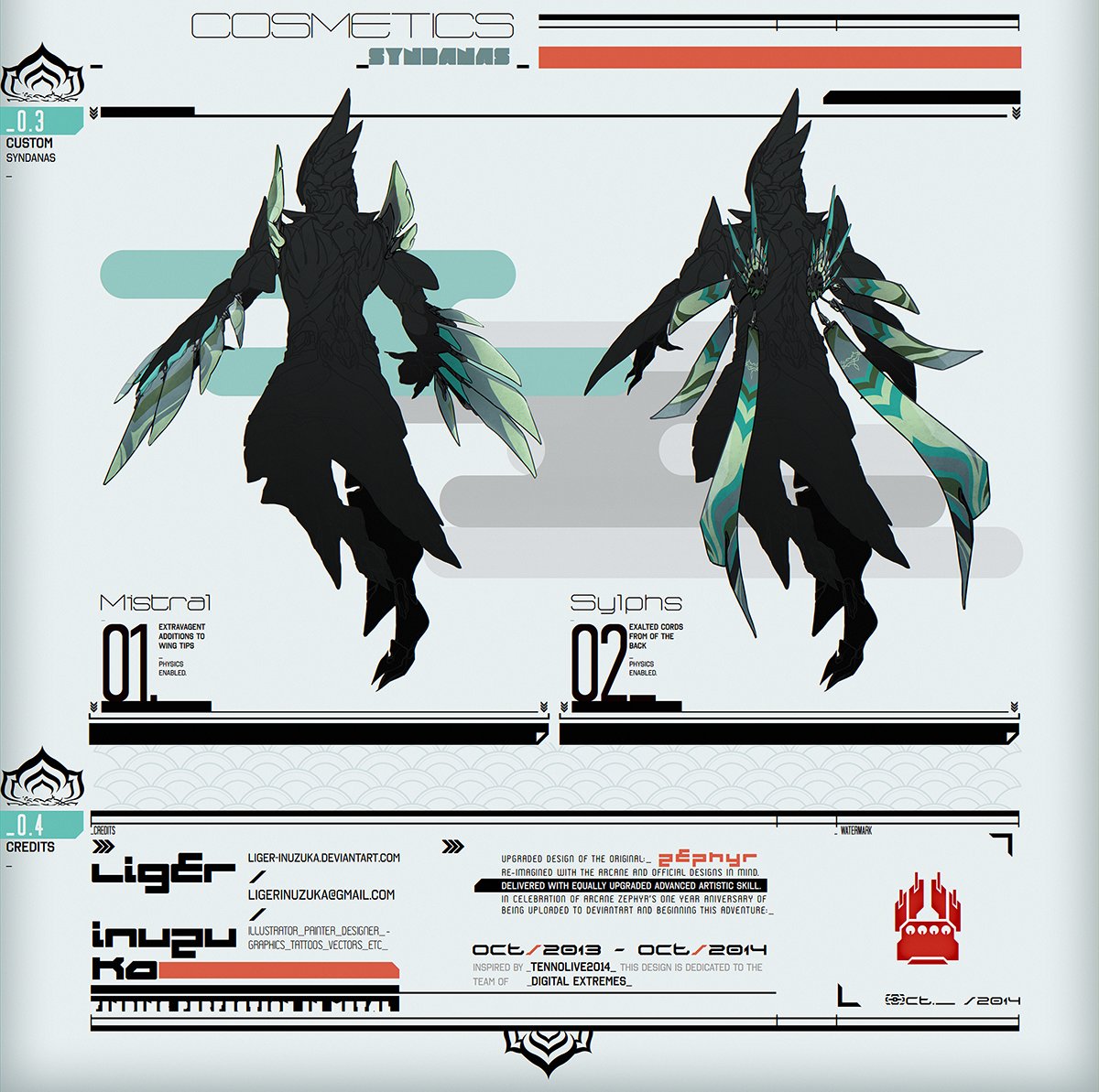 Liger Inuzuka - Warframe: Arcane Zephyr and Zephyr Original