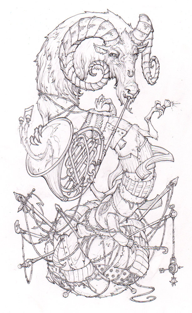 ArtStation - French Horn Yarn Monster