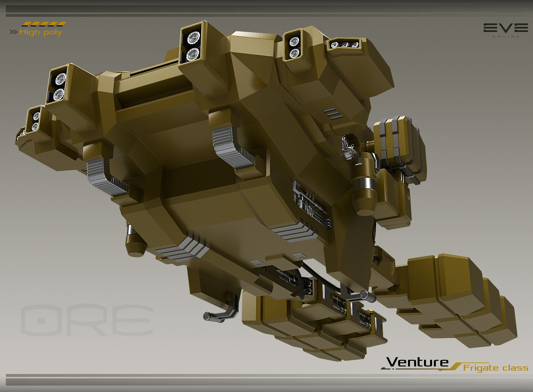 Kasper Hansen - Venture. EVE Online, ORE frigate hull.