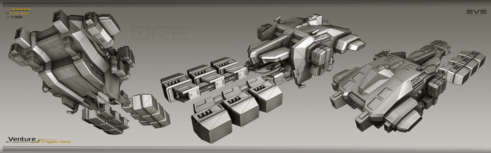 Kasper Hansen - Venture. EVE Online, ORE frigate hull.