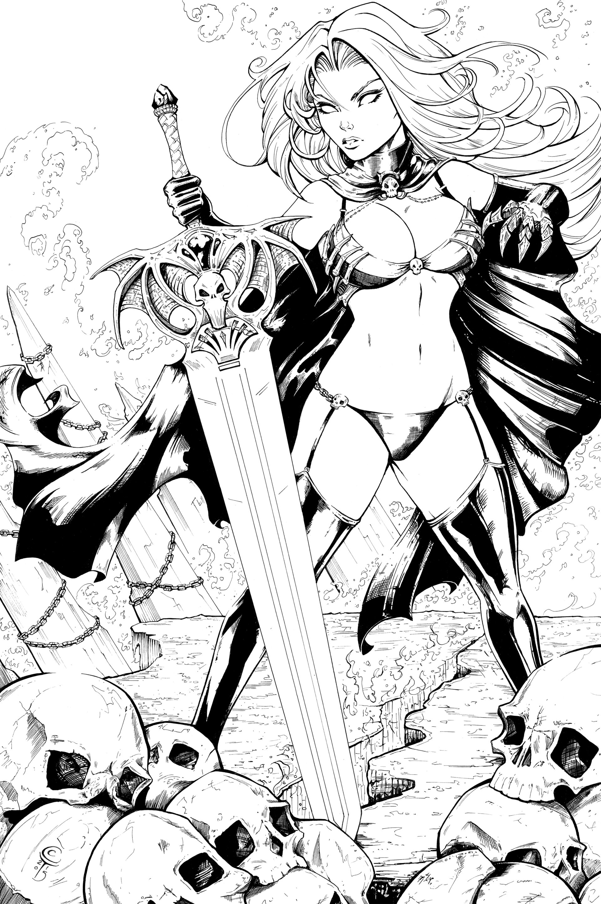 lady death coloring pages
