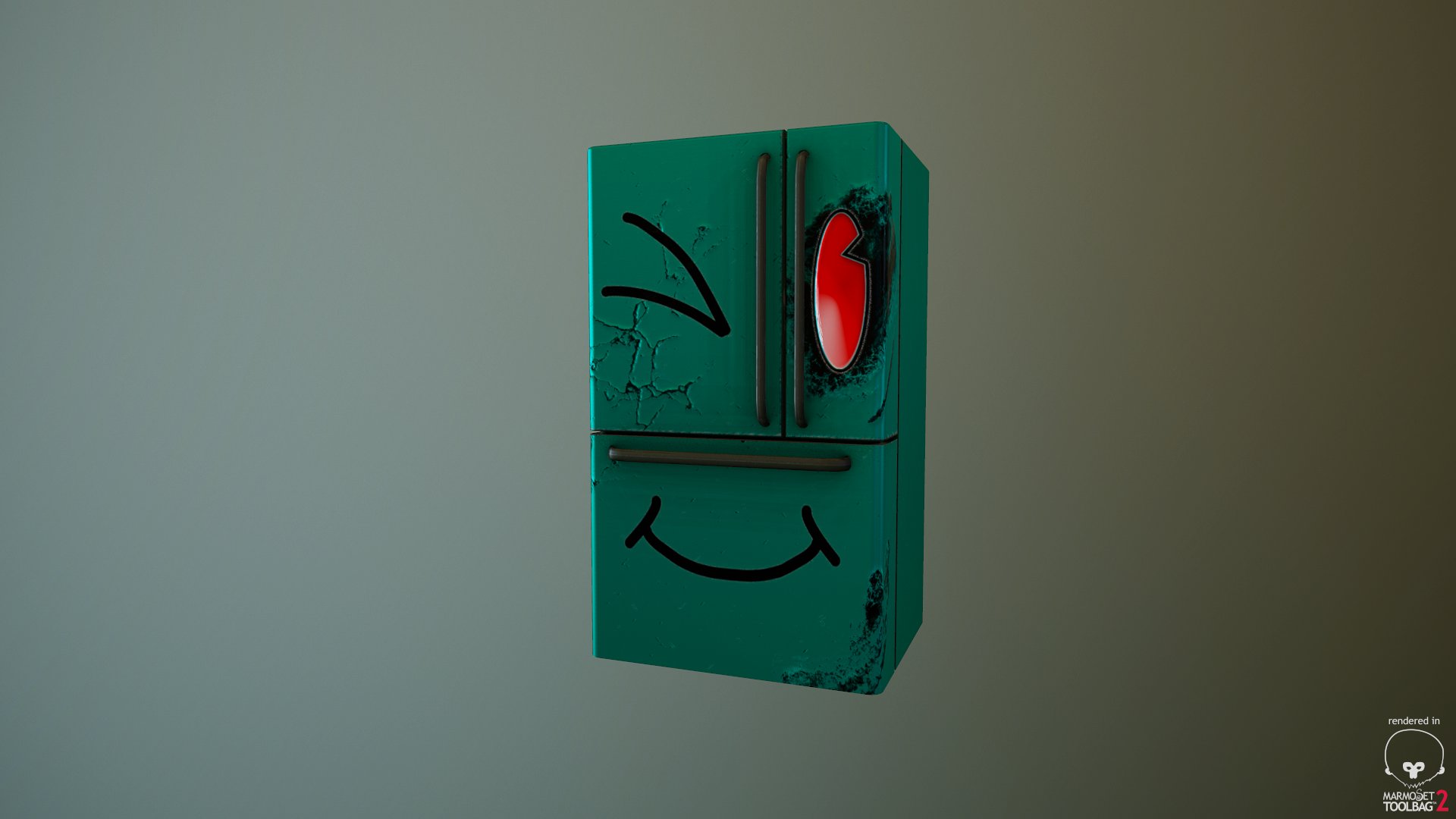 ArtStation - Damage Red Eye Smiley Fridge