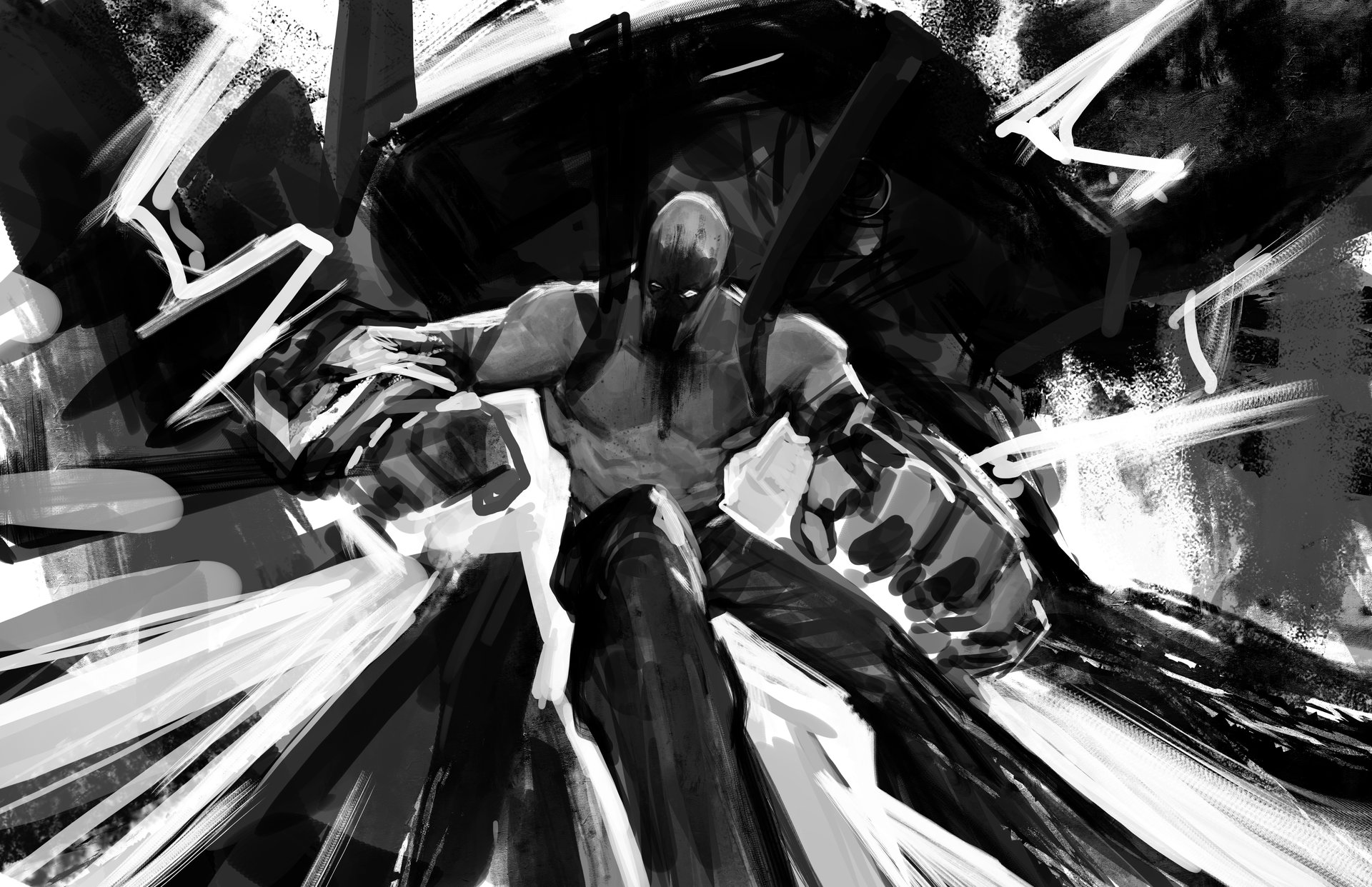 ArtStation - Man Jumping in Explosions