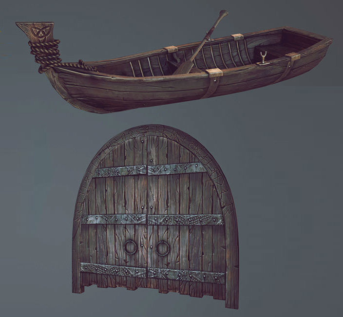 ArtStation - Old Celtic medieval fantasy stuff made out of wood.