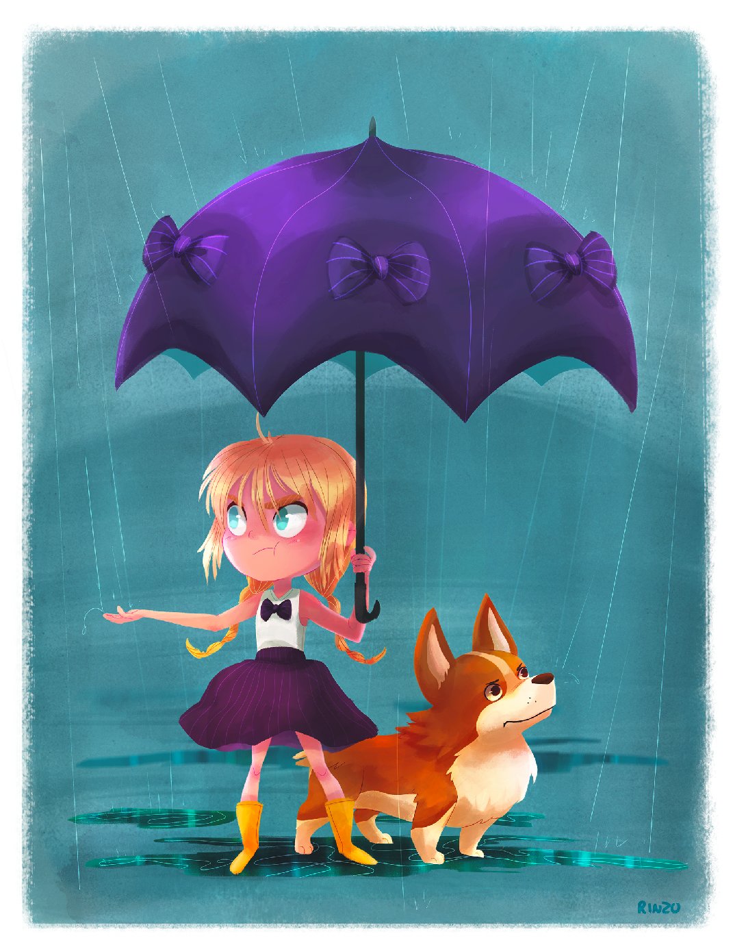 ArtStation - Kids in the Rain