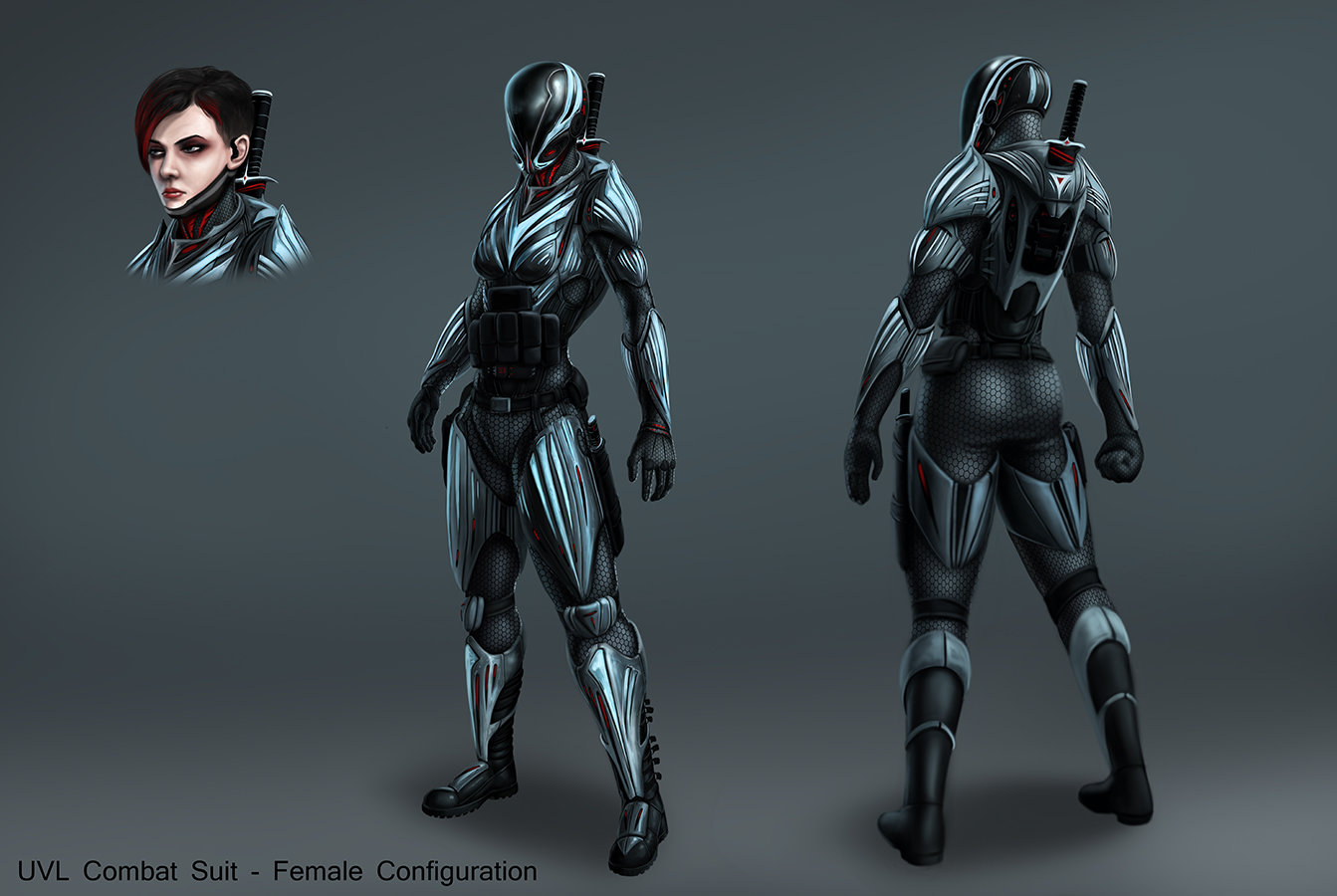 futuristic combat suit