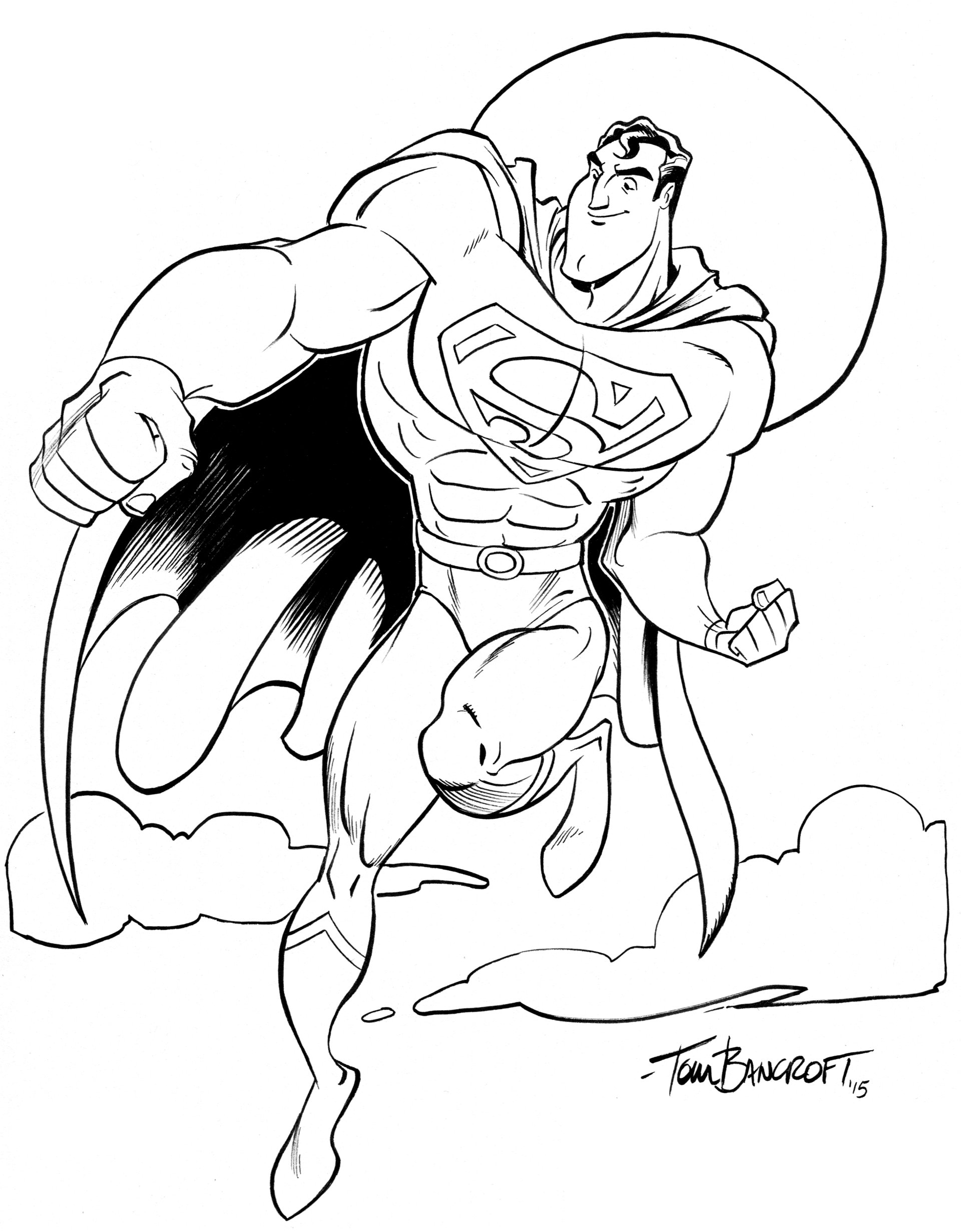 Superman Outline For Kids
