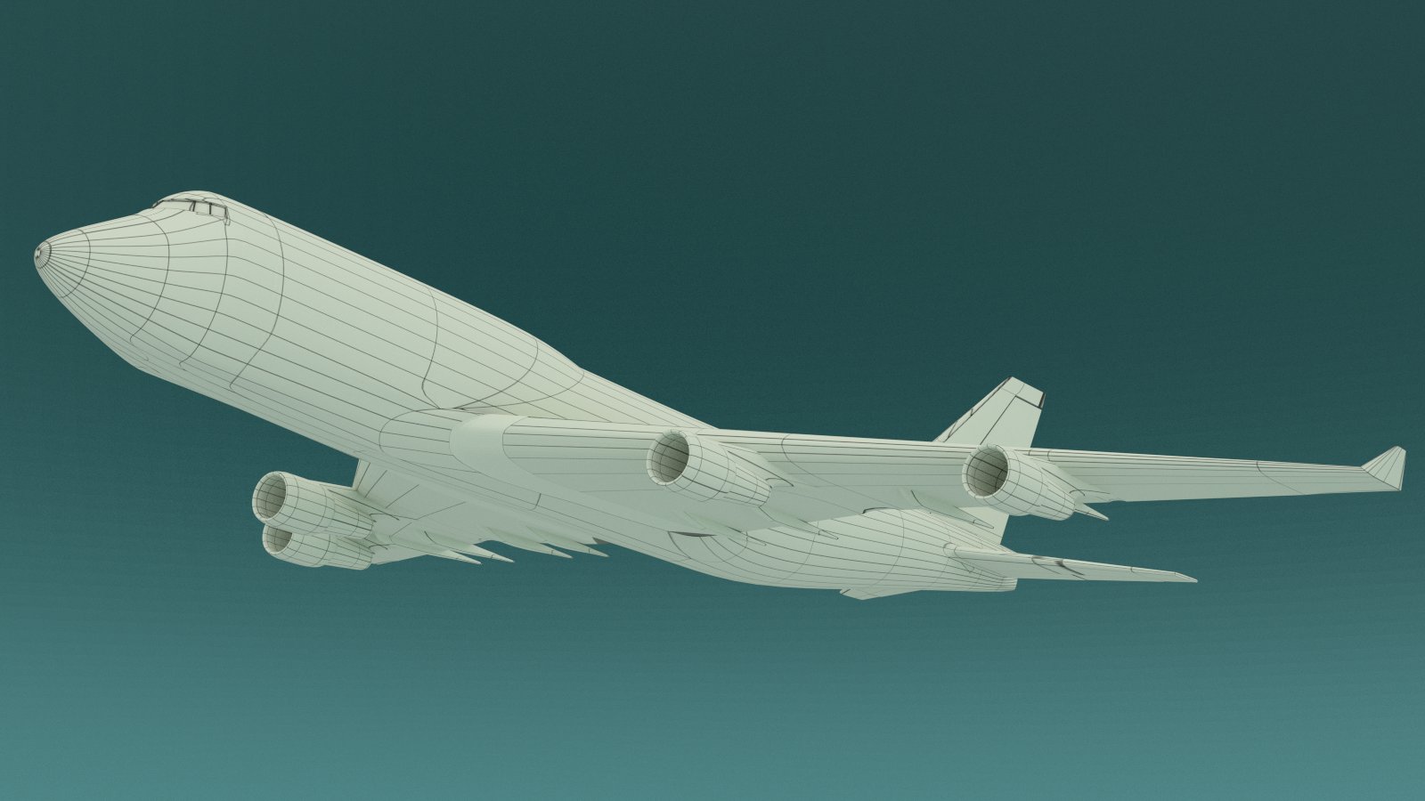 ArtStation - Wireframe renders Boeing747-400