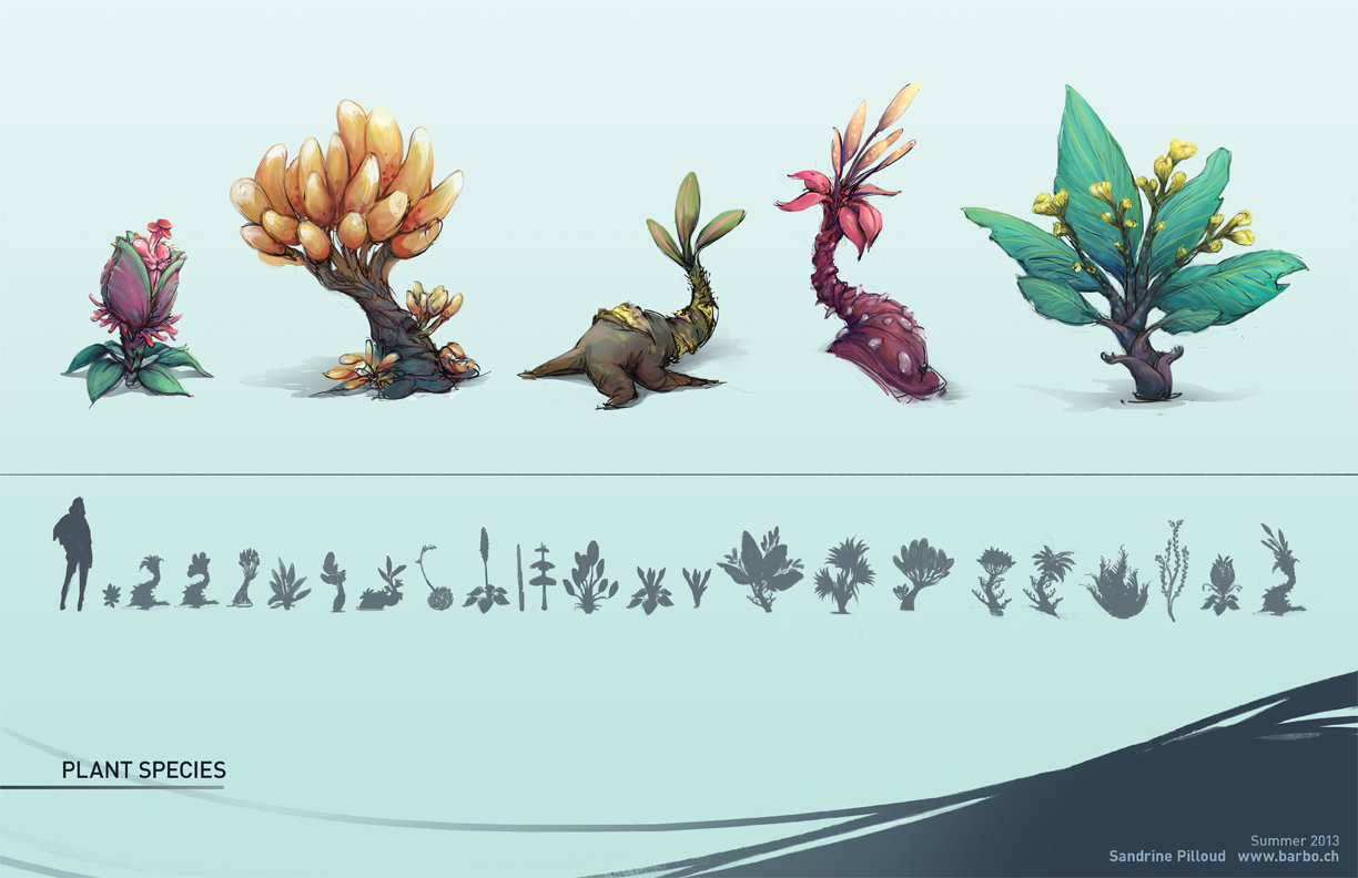 ArtStation - Outer Space Forest / Plant species