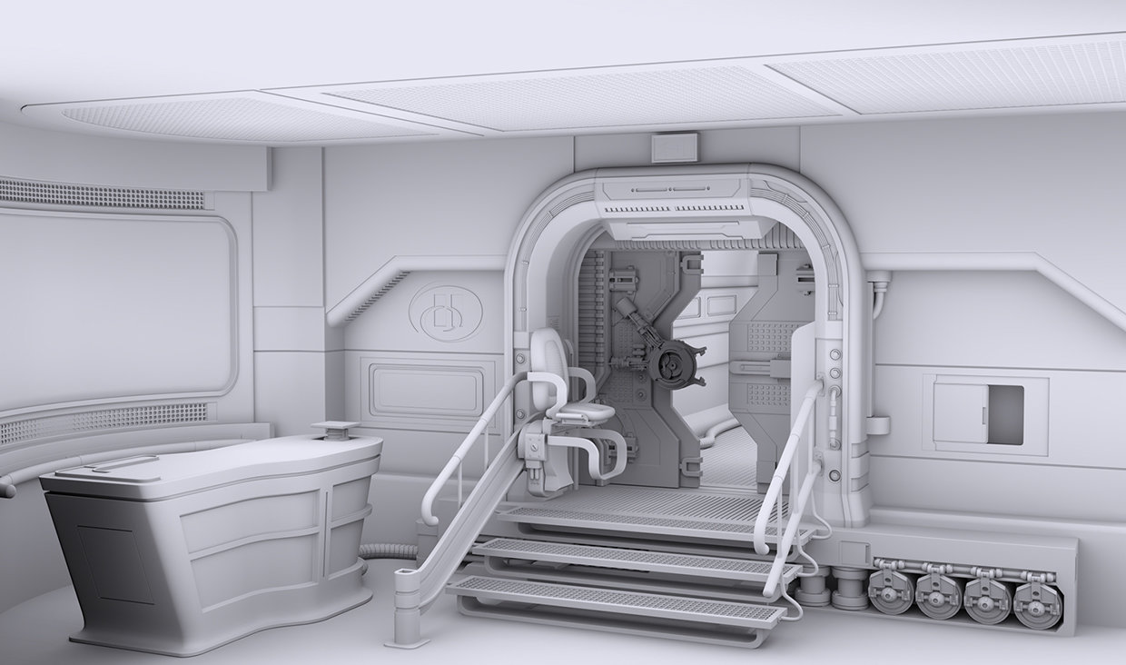 Pascal Deraed - Sci-Fi Hotel Lobby (WIP)