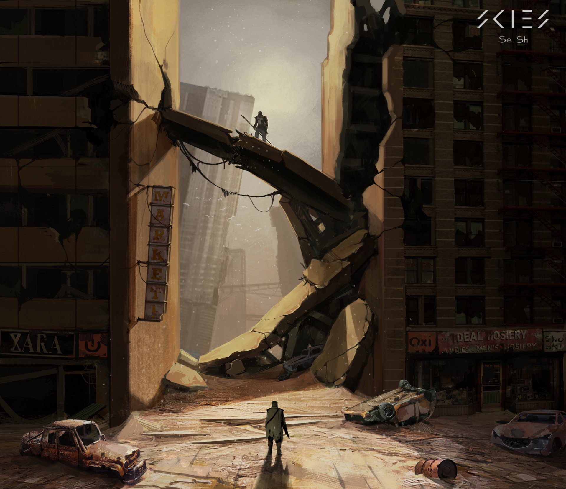 ArtStation - skies. destroyed buildings 2