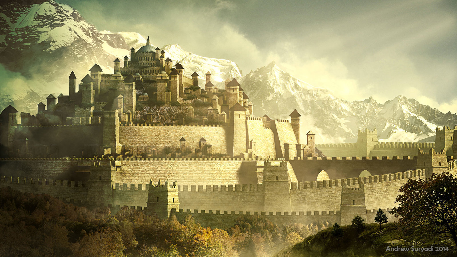 Andrew Suryadi - Ancient Wall Kingdom Matte Painting Andrew Suryadi - Ancient Wall Kingdom Matte Painting
