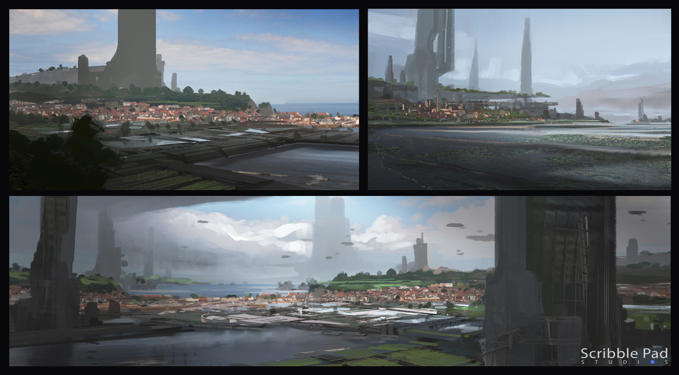 Scribble Pad Studios - Scarborough- Jonnos Field – Environment Color Ideation Thumbnails