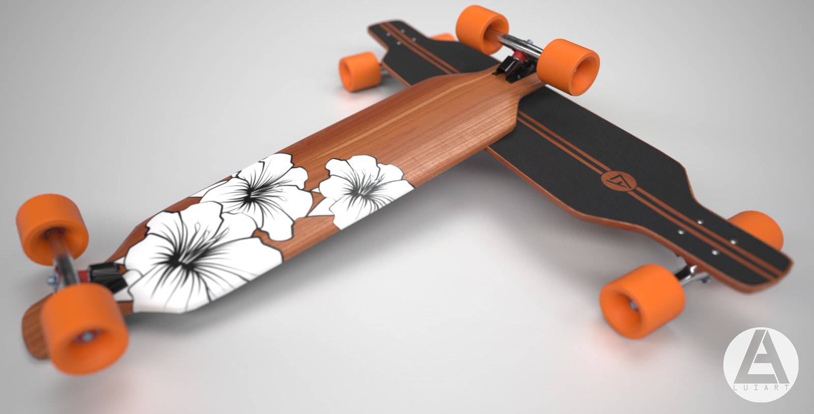 Ludwig Lindstål - Wooden Longboard - Game Asset