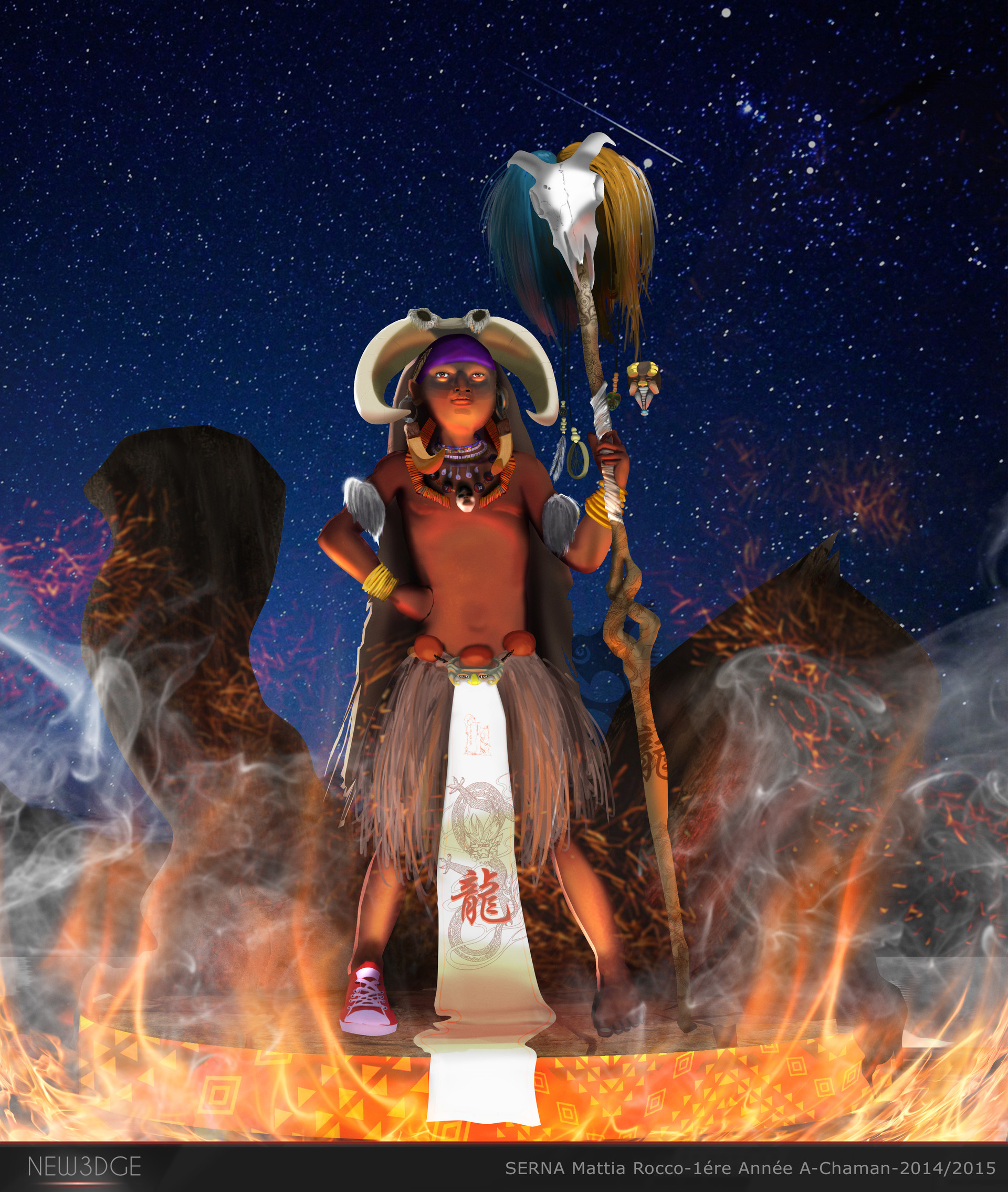 ArtStation - School Project "Shaman Kid"